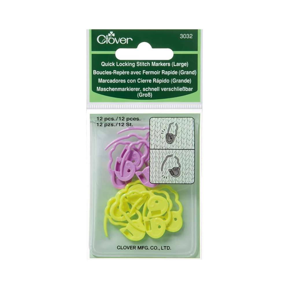 Clover - Quick Locking Stitch Markers - Large - Yarn Worx