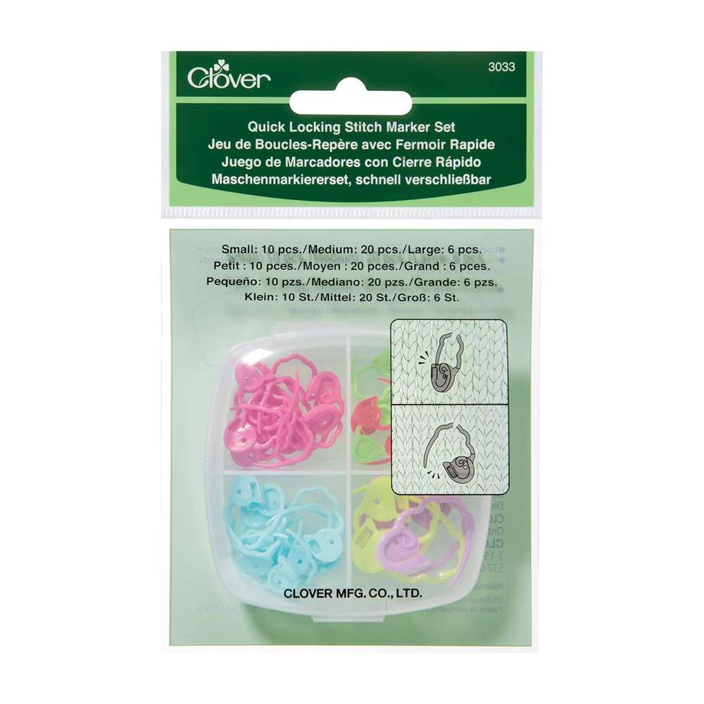 Clover - Quick Locking Stitch Marker Set - Yarn Worx