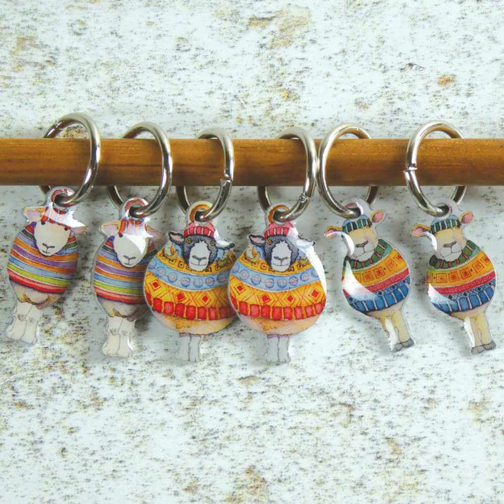 Emma Ball - 6 x Sheep Knitting Stitch Markers - Yarn Worx