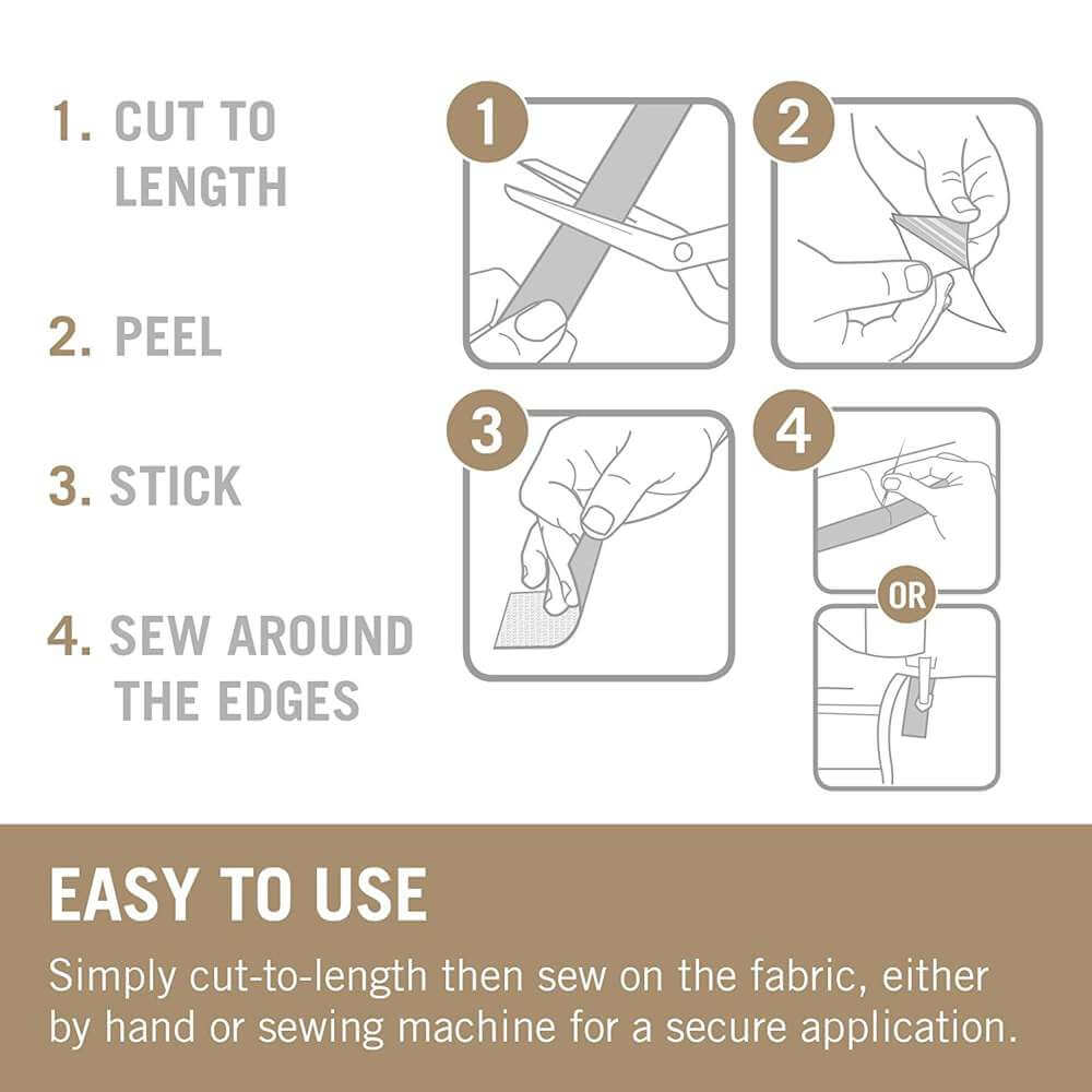 VELCRO® Brand | 20mm Sew & Stick Fabric Tape | Yarn Worx